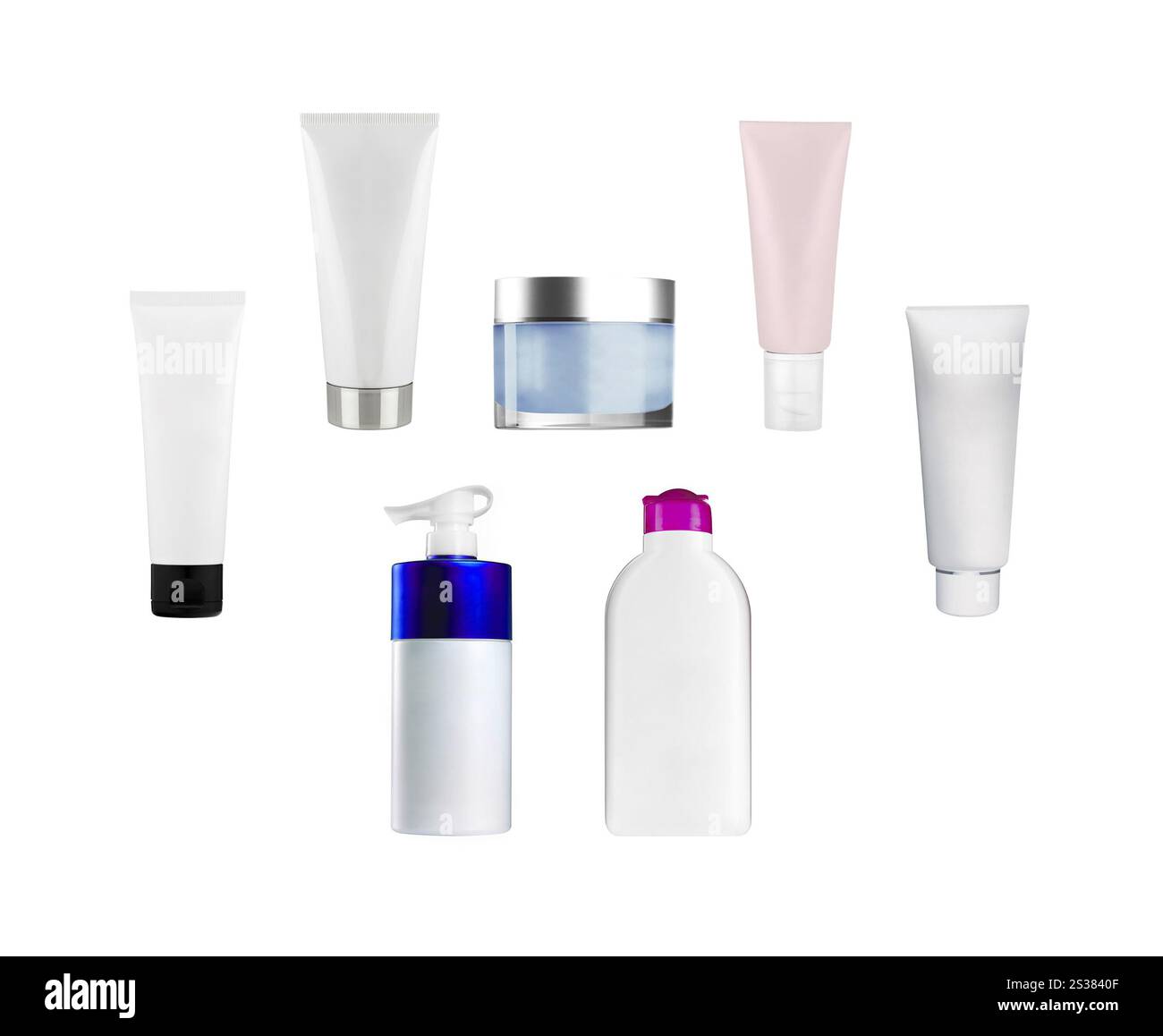Cosmetic containers and chemical plastic bottles Stock Photo - Alamy