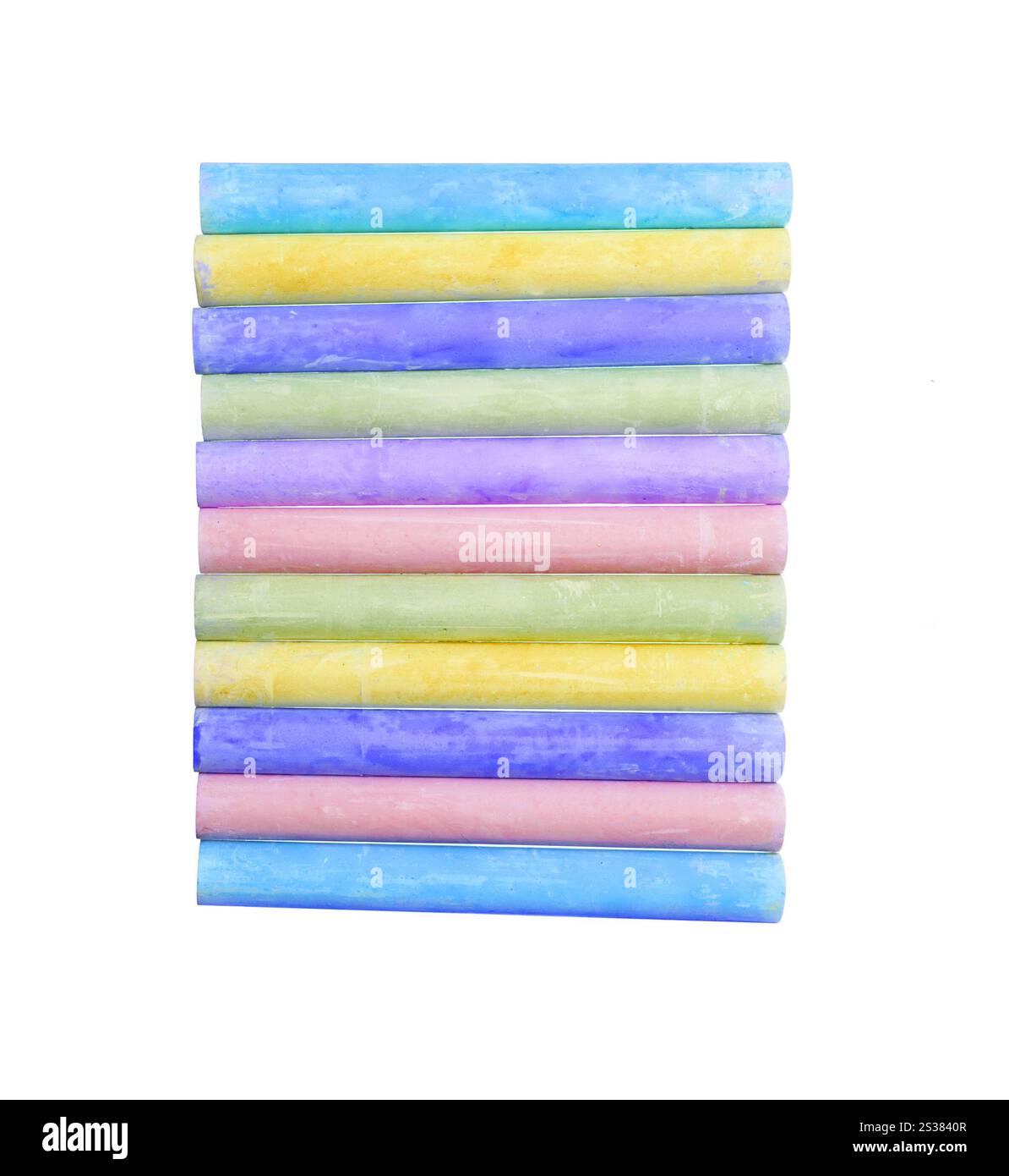 Colorful chalks close-up isolated on white background. Colorful chalks ...