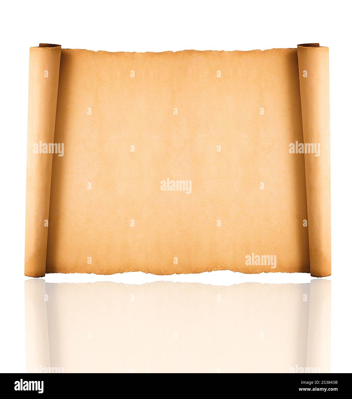 scrolled old paper isolated on white background. scrolled old paper ...