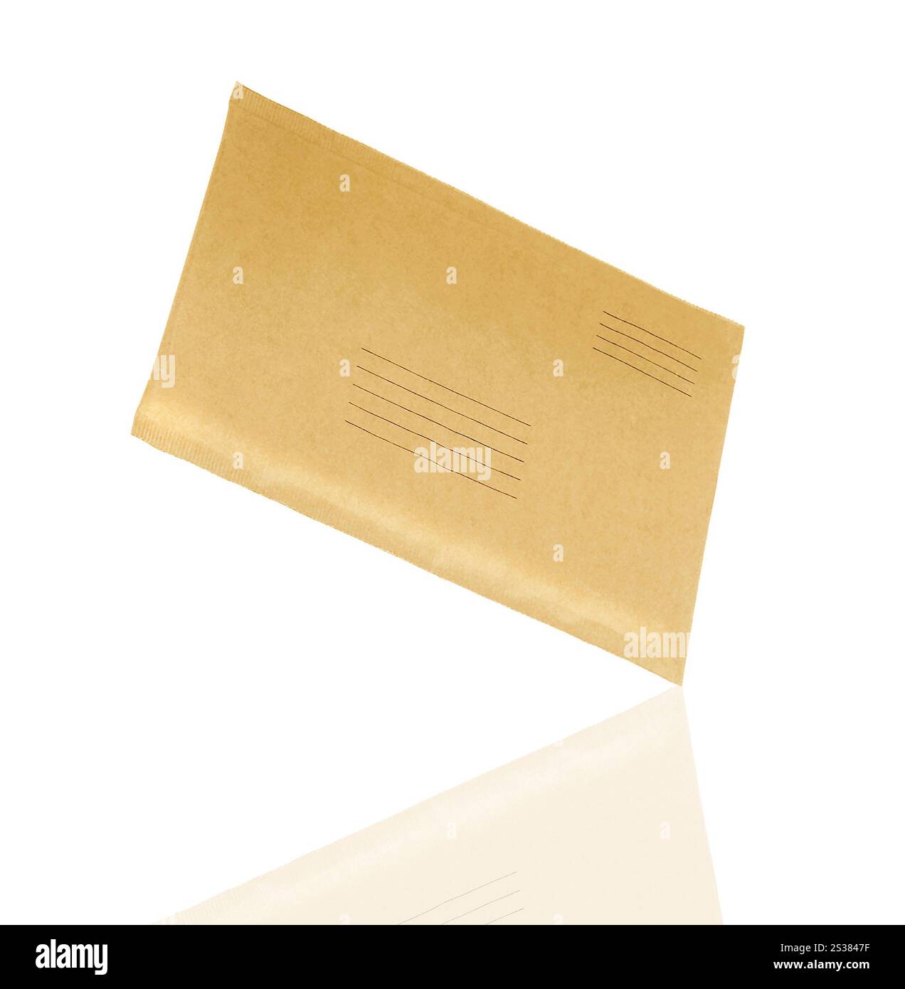 Brown craft envelope isolated on white. Brown craft envelope Stock ...