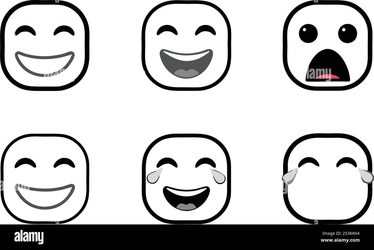Big collection of emoticons featuring expressive emotions and reactions ...