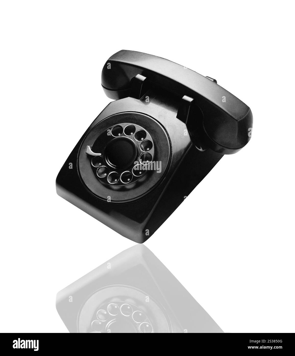 telephone with rotary dial isolated on white background. telephone with ...