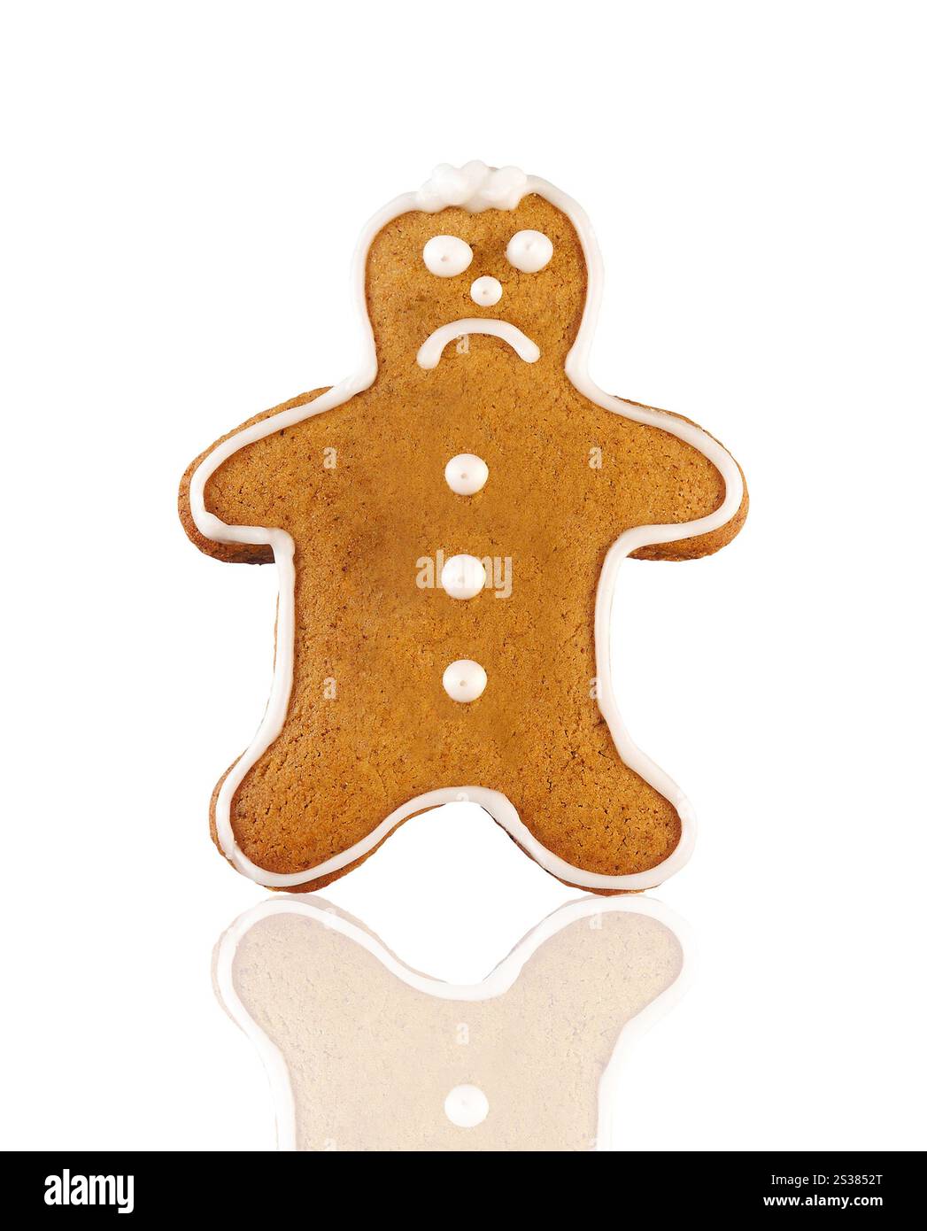 sad gingerbread man isolated on white background. sad gingerbread man ...