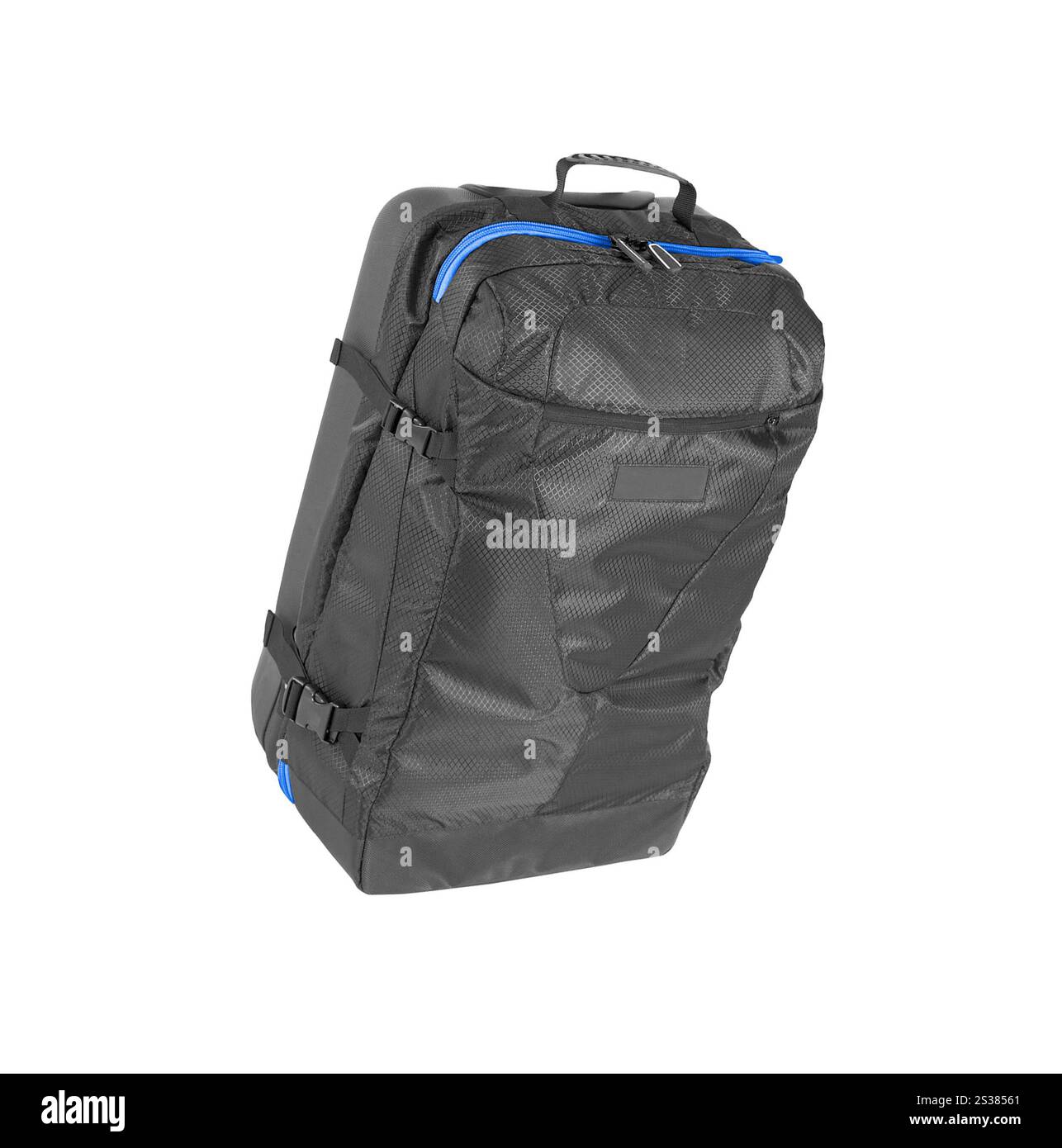 Black baggage bag isolated on white background. Black baggage bag. On a ...