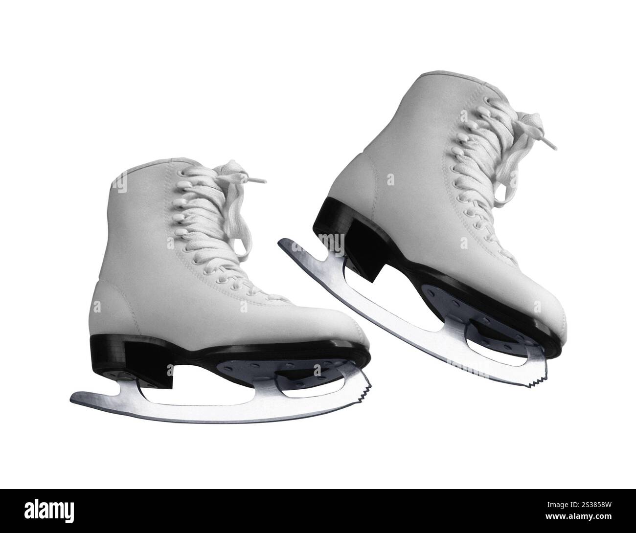 White skates for figure skating on ice. skates for figure skating on ...