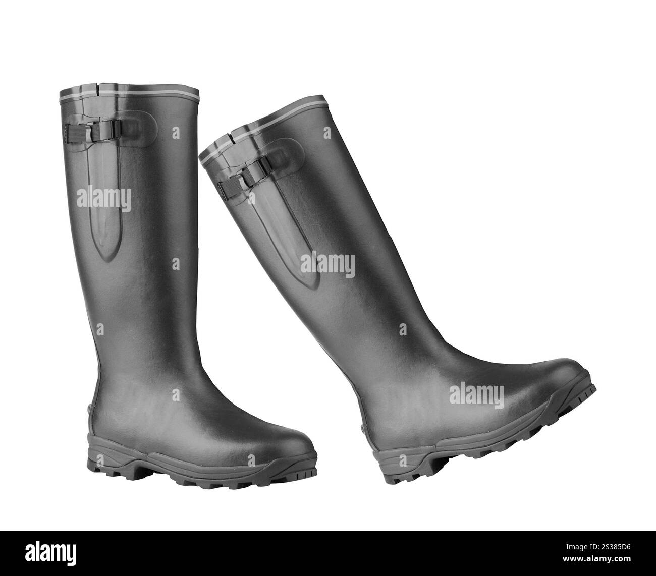 Rubber Boots on White Background. Rubber Boots Stock Photo - Alamy