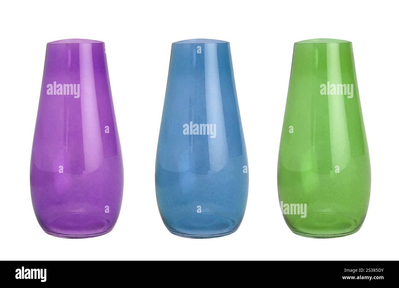 Three vases isolated on white background. Three vases Stock Photo - Alamy