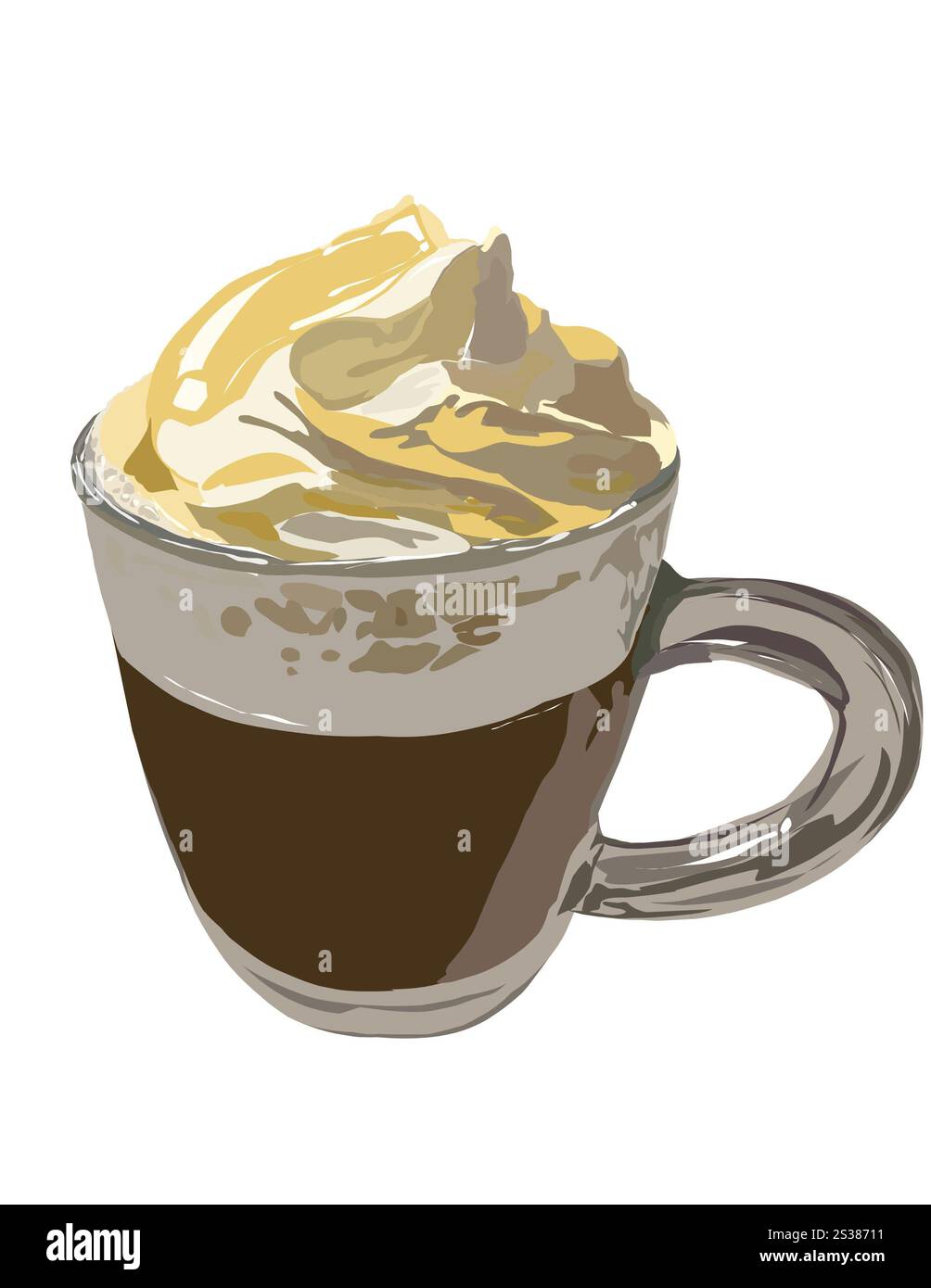 Illustration of coffee with cream Stock Photo - Alamy