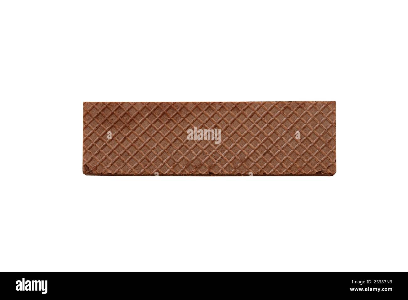 Delicious chocolate wafer isolated on white background close up ...
