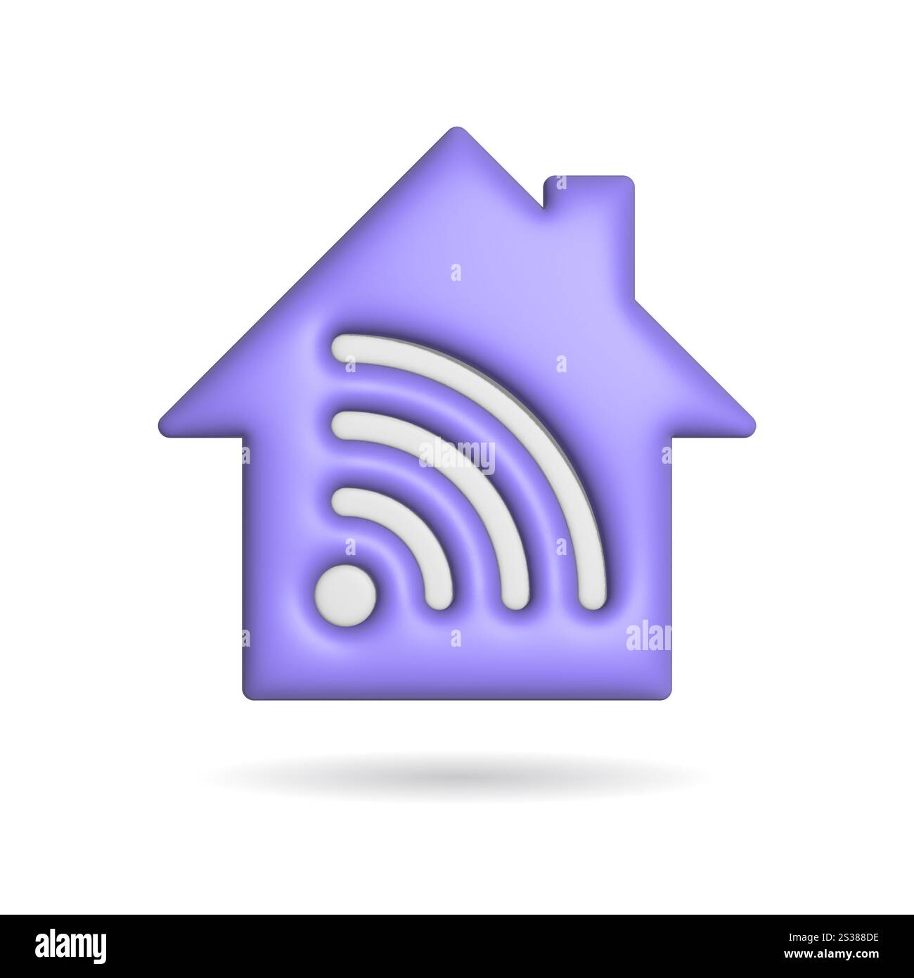 3d rendering wifi radio signal icon. Illustration with shadow isolated ...