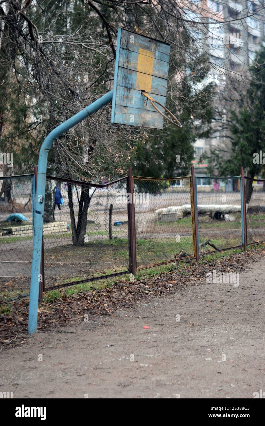 USSR, post-Soviet urban landscape, poverty and devastation. Depression ...