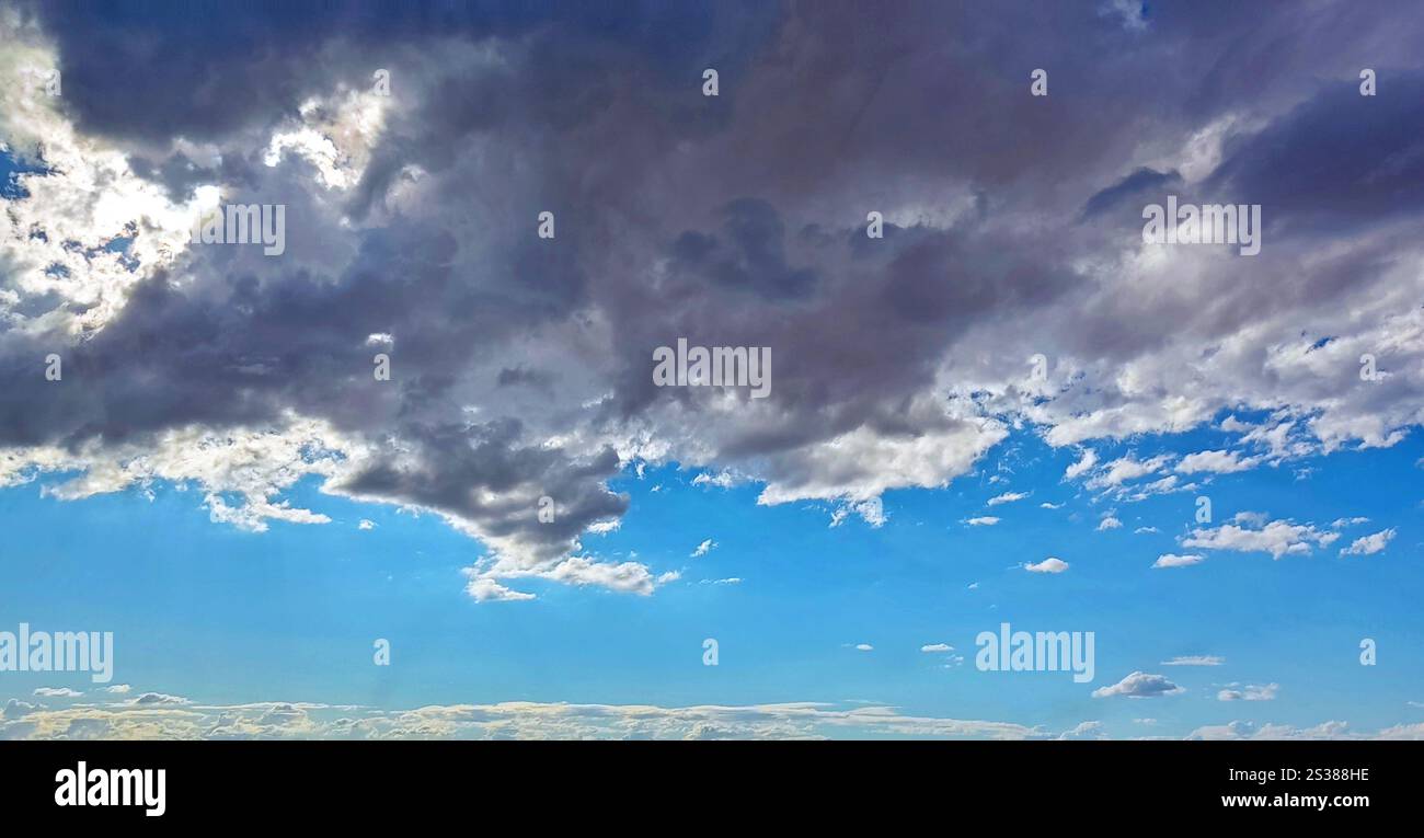 Blue sky background with white clouds. Beauty bright air background ...