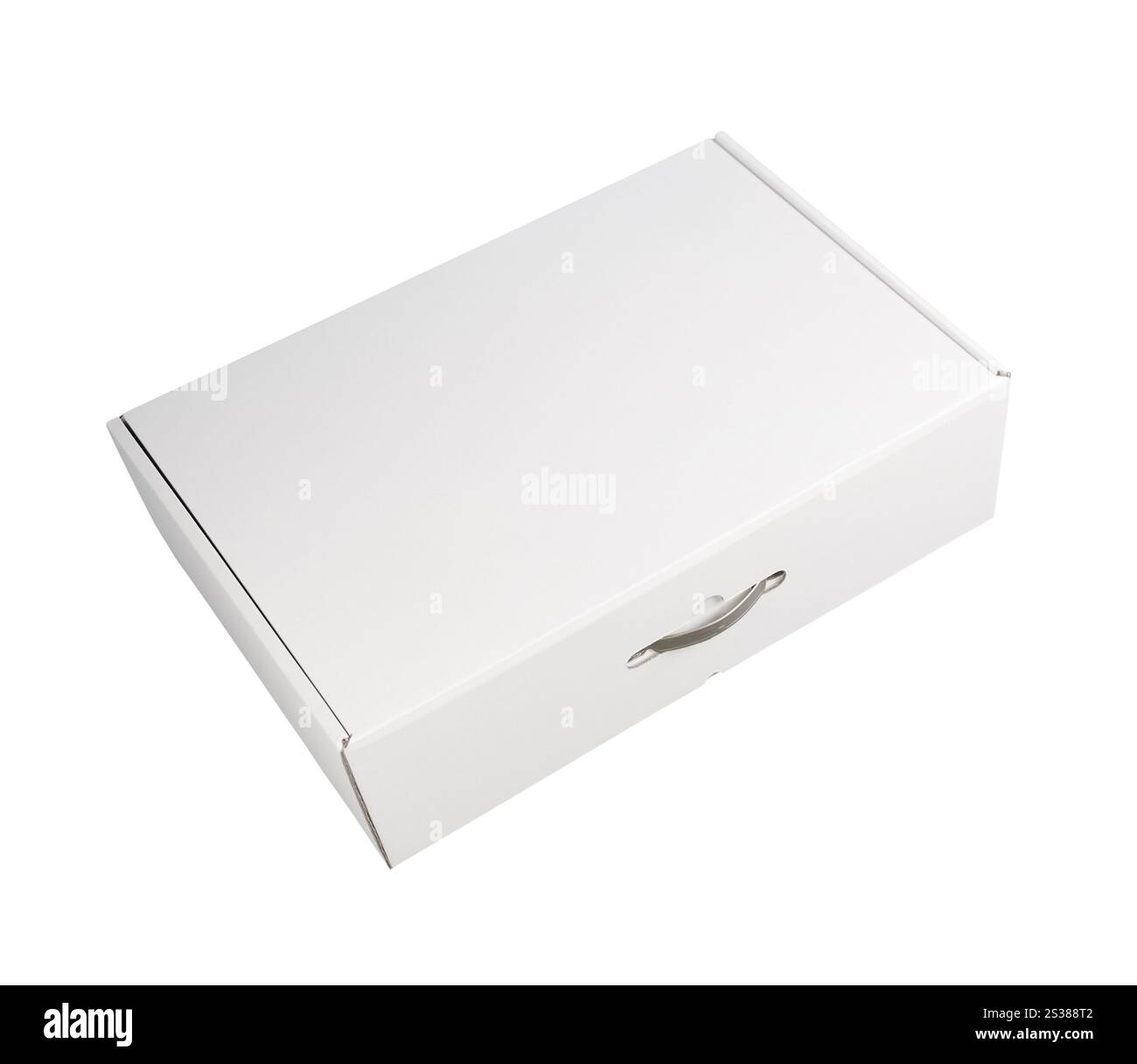 White cardboard box front view isolated on white background. White ...