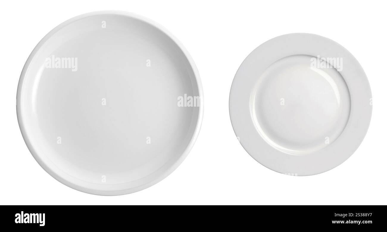 two plates isolated on white background. two plates isolated on white ...