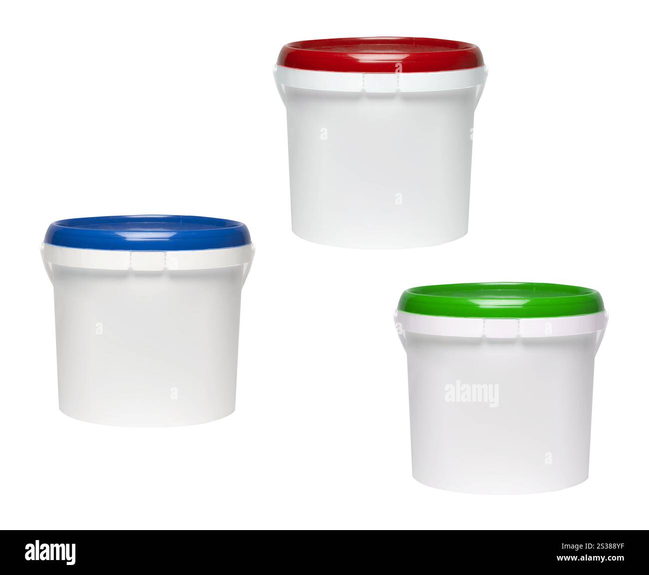 White buckets isolated on white background. White buckets Stock Photo ...