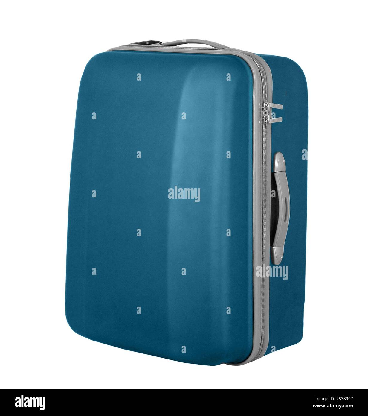 Blue suitcase isolated over a white background. Blue suitcase isolated ...