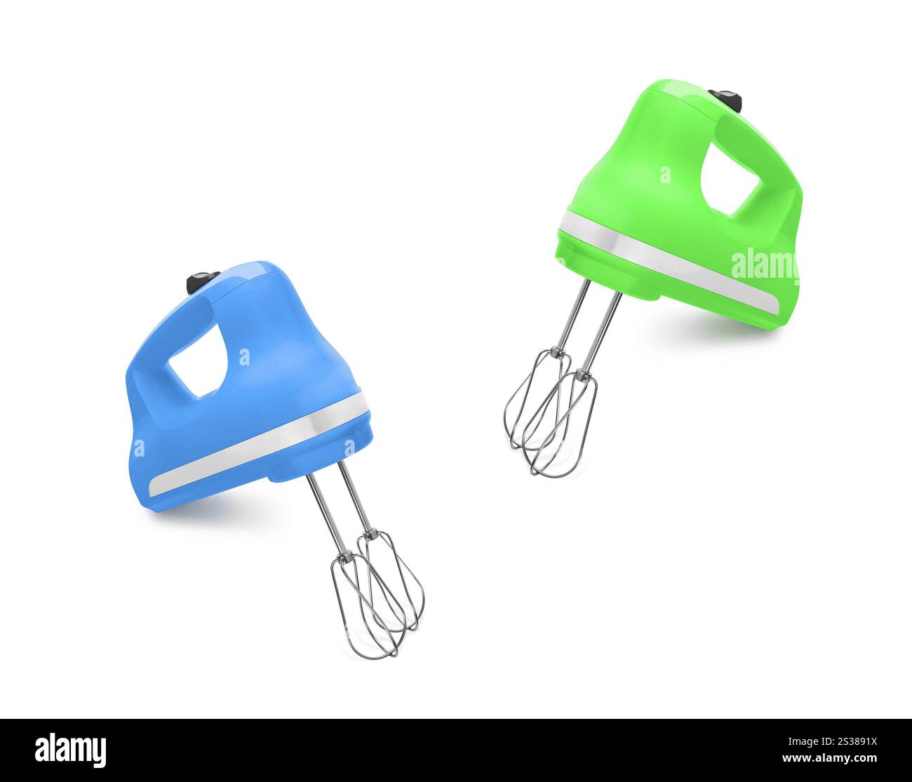 Green and white mixer isolated on white background. Green and white ...