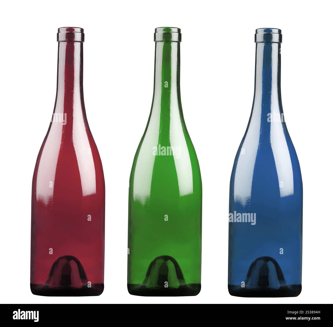 Colored alcohol bottles isolated on white background. Colored alcohol ...