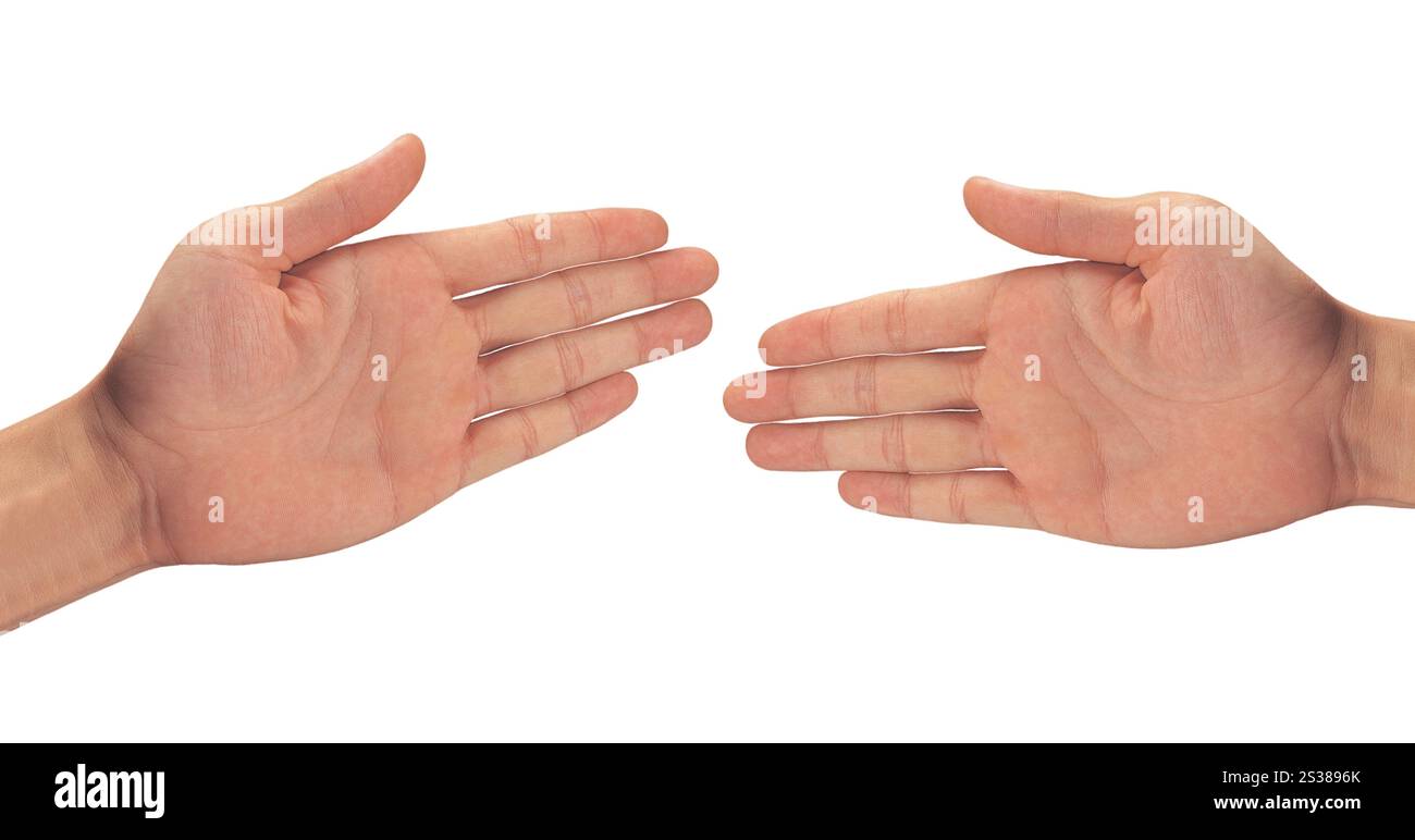 Man hand sign isolated on white background. Man hand sign isolated ...