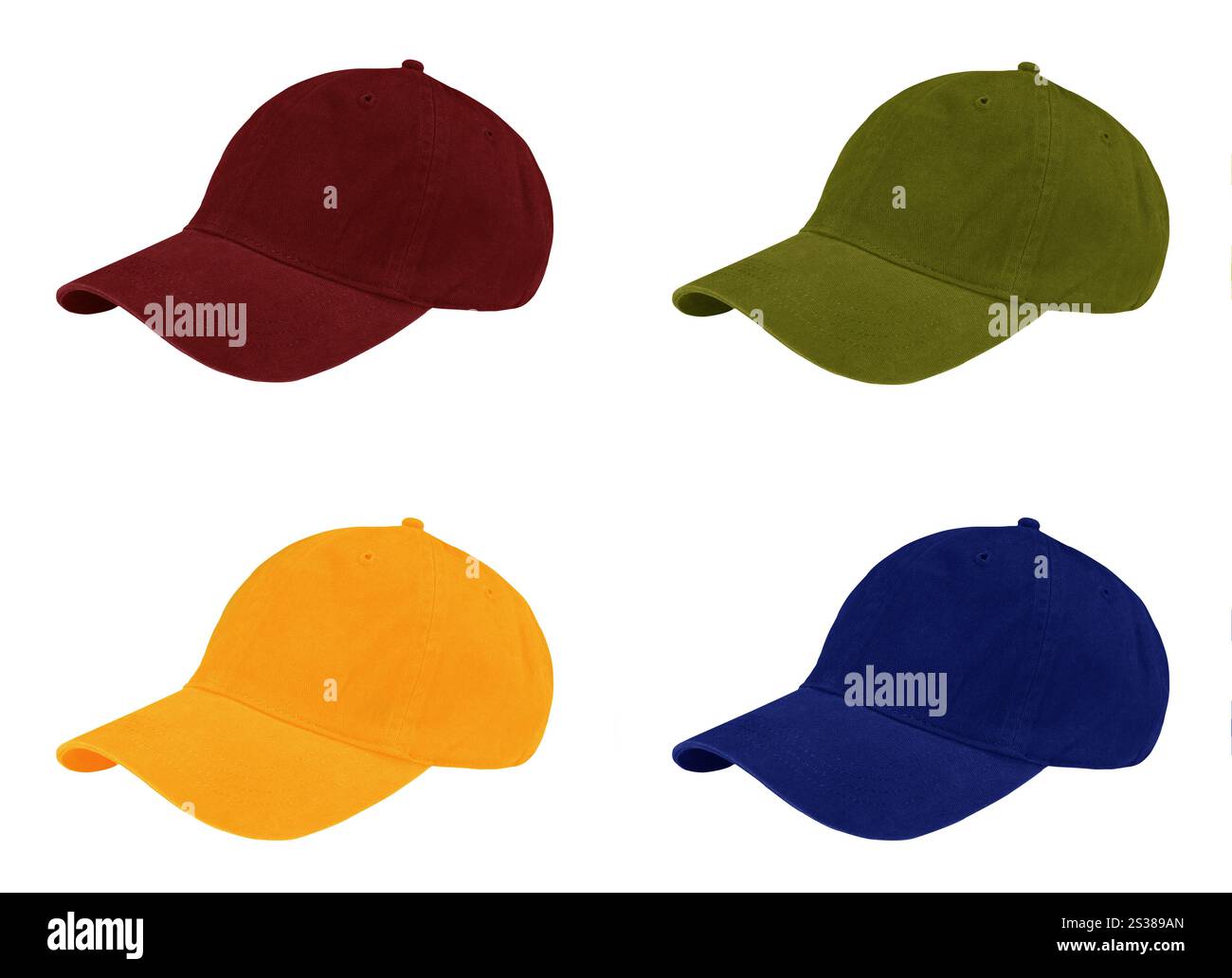Four caps isolated on white. Four caps Stock Photo - Alamy