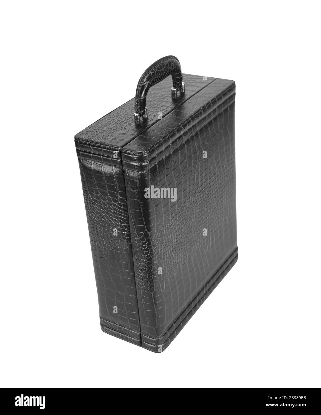 old black briefcase isolated on white. old black briefcase Stock Photo ...