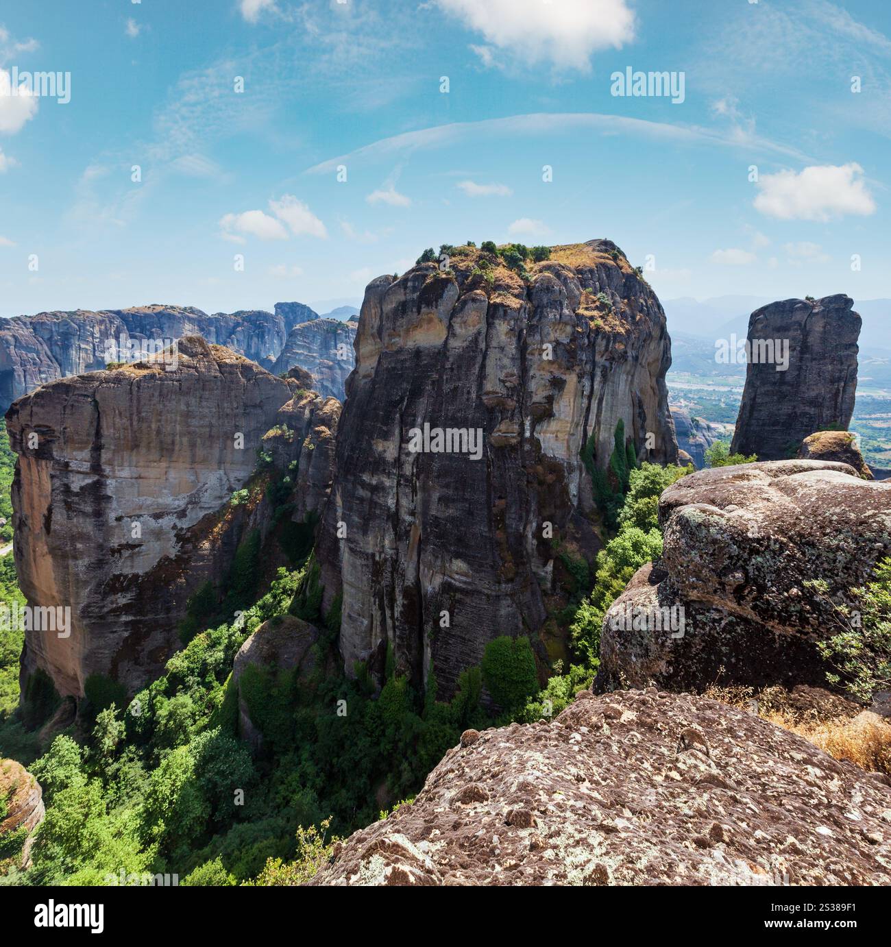Summer Meteora - important rocky Christianity religious monasteries ...
