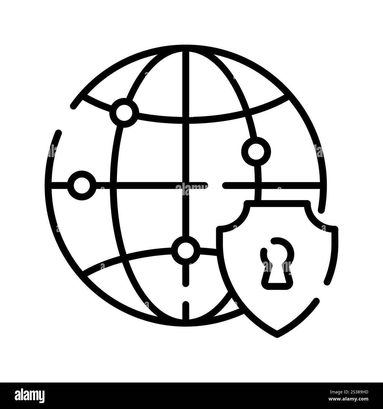 A secure network icon symbolizes protected connectivity and ...