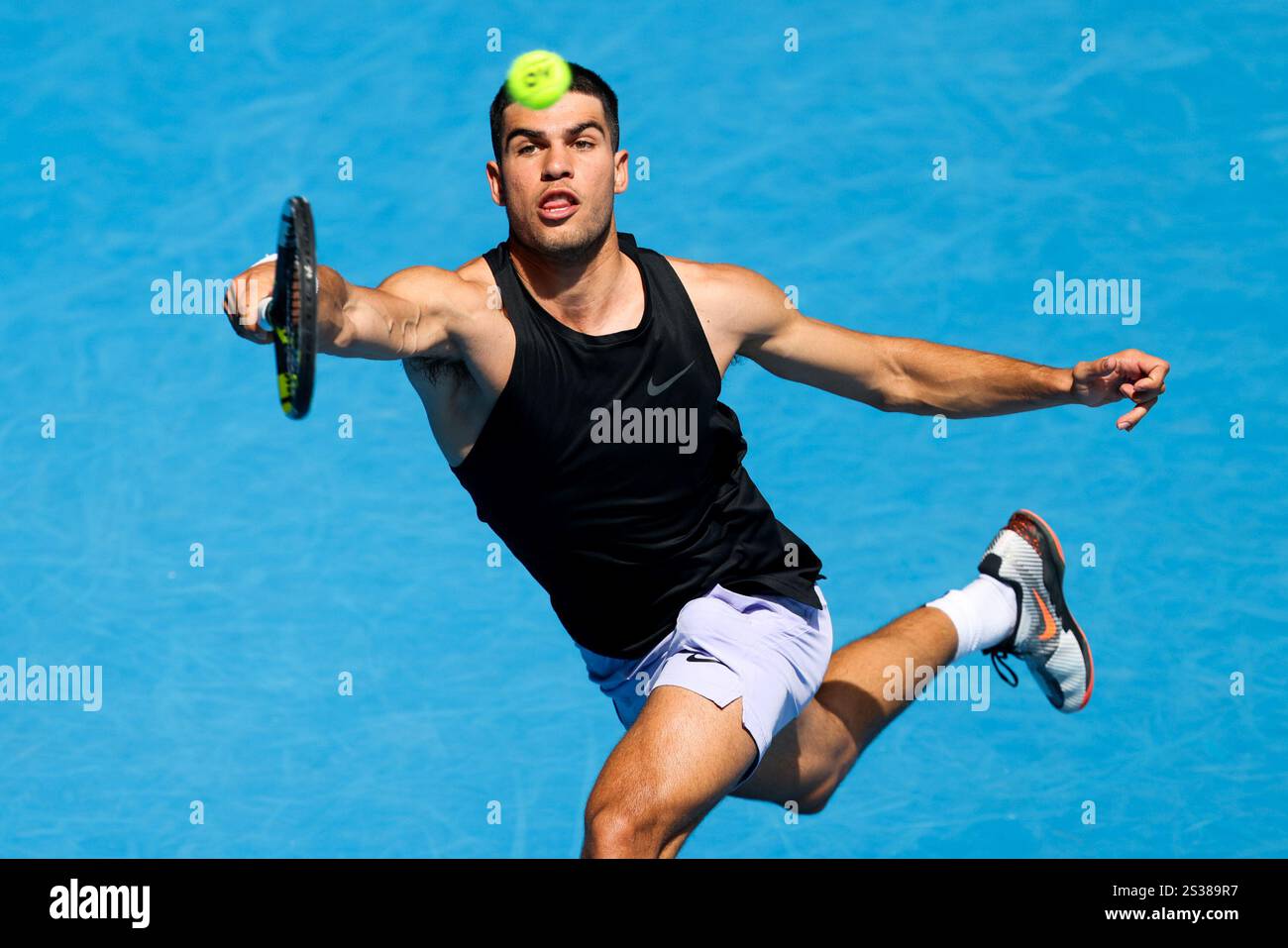 January 9, 2025: Melbourne, Australia: CARLOS ALCAREZ of Spain ...
