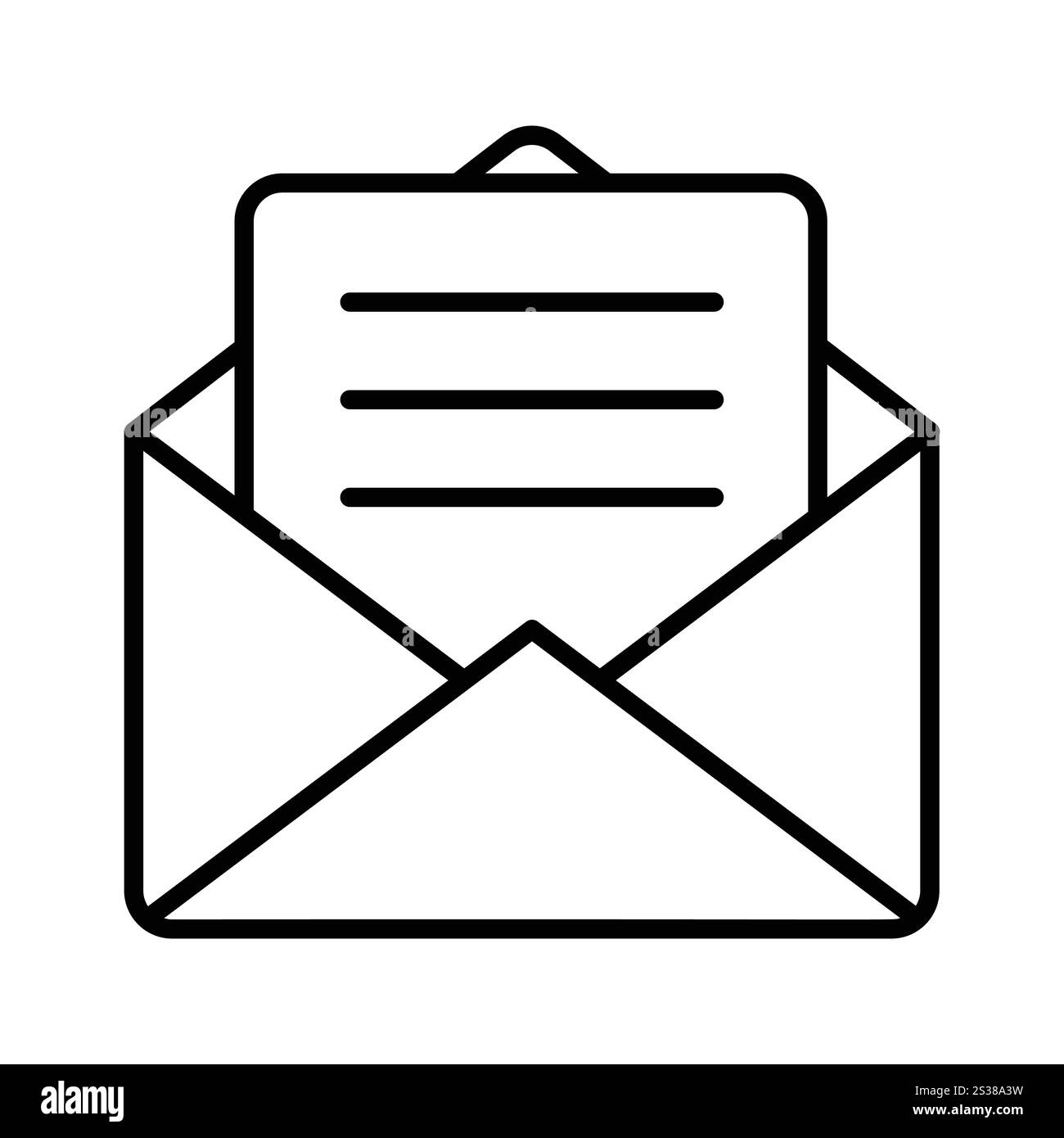An open envelope with a letter, symbolizing email or communication ...