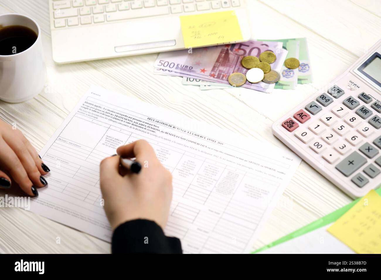 Accountant fill french tax form 2041E Withholding tax declaration in ...