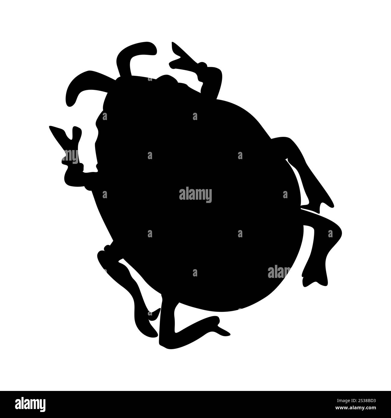 Bug silhouette on white background. Shape of insect. Black silhouette ...