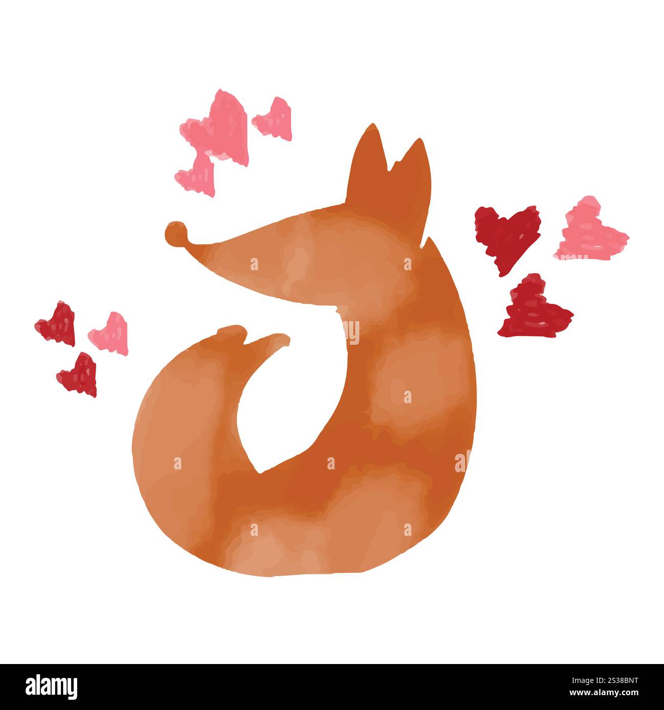 Watercolor Valentines Day cute couple fox clipart, valentine animal ...