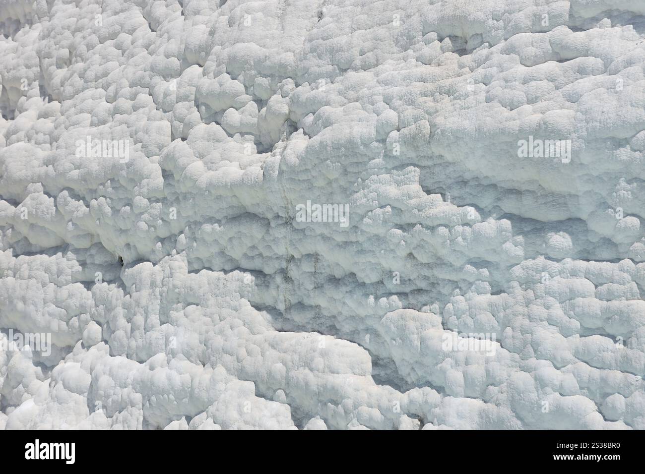 Texture of Pamukkale famous blue travertine pools and terraces. Unique ...
