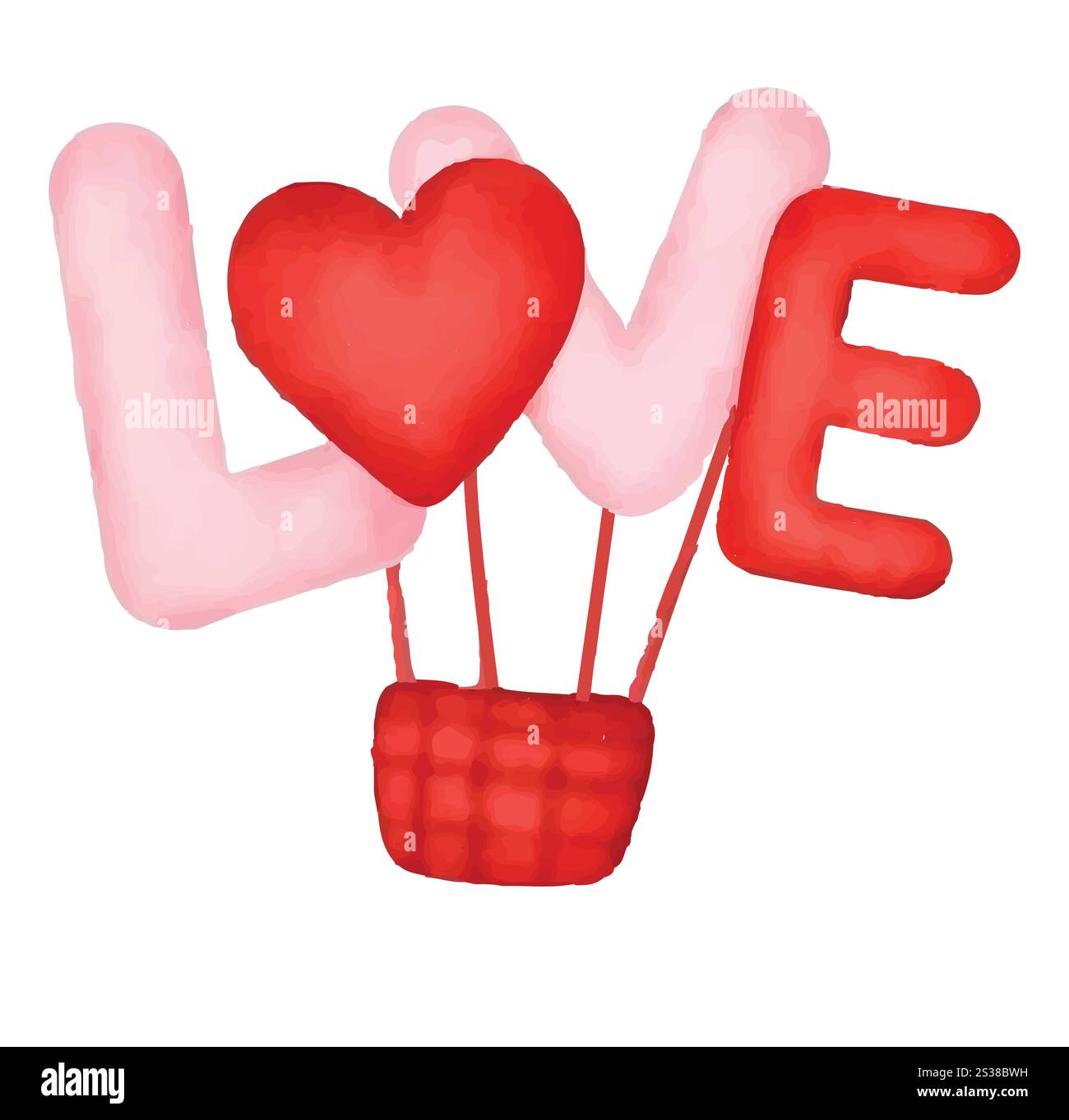 Watercolor valentine's day element Vector Art, Watercolor Valentine ...