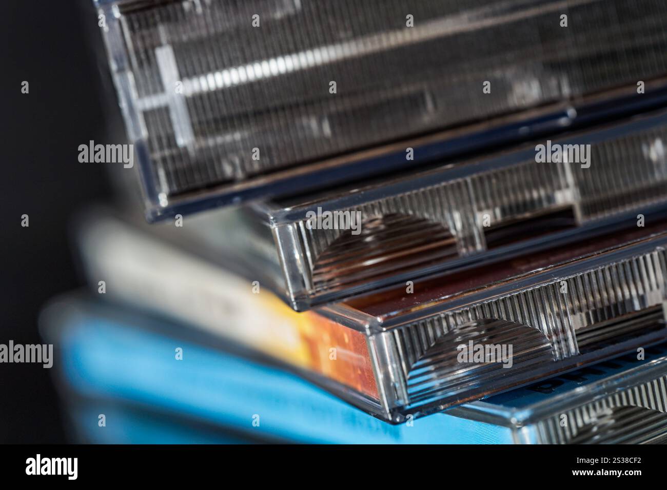 Close-up of a detail of CD covers and black background Stock Photo - Alamy