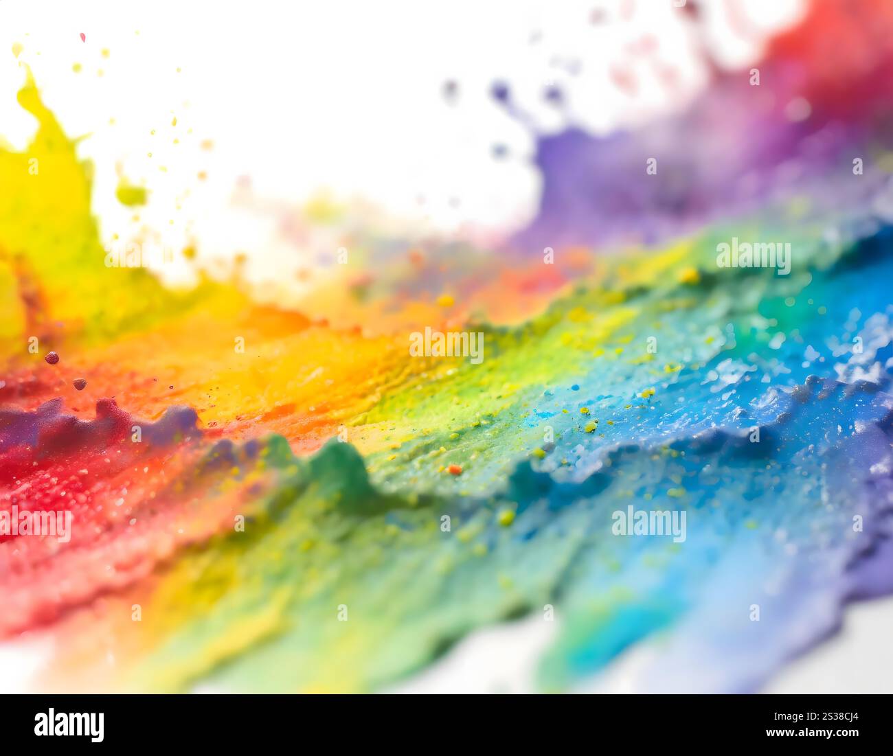 A close up view of a colorful substance displaying a spectrum of ...