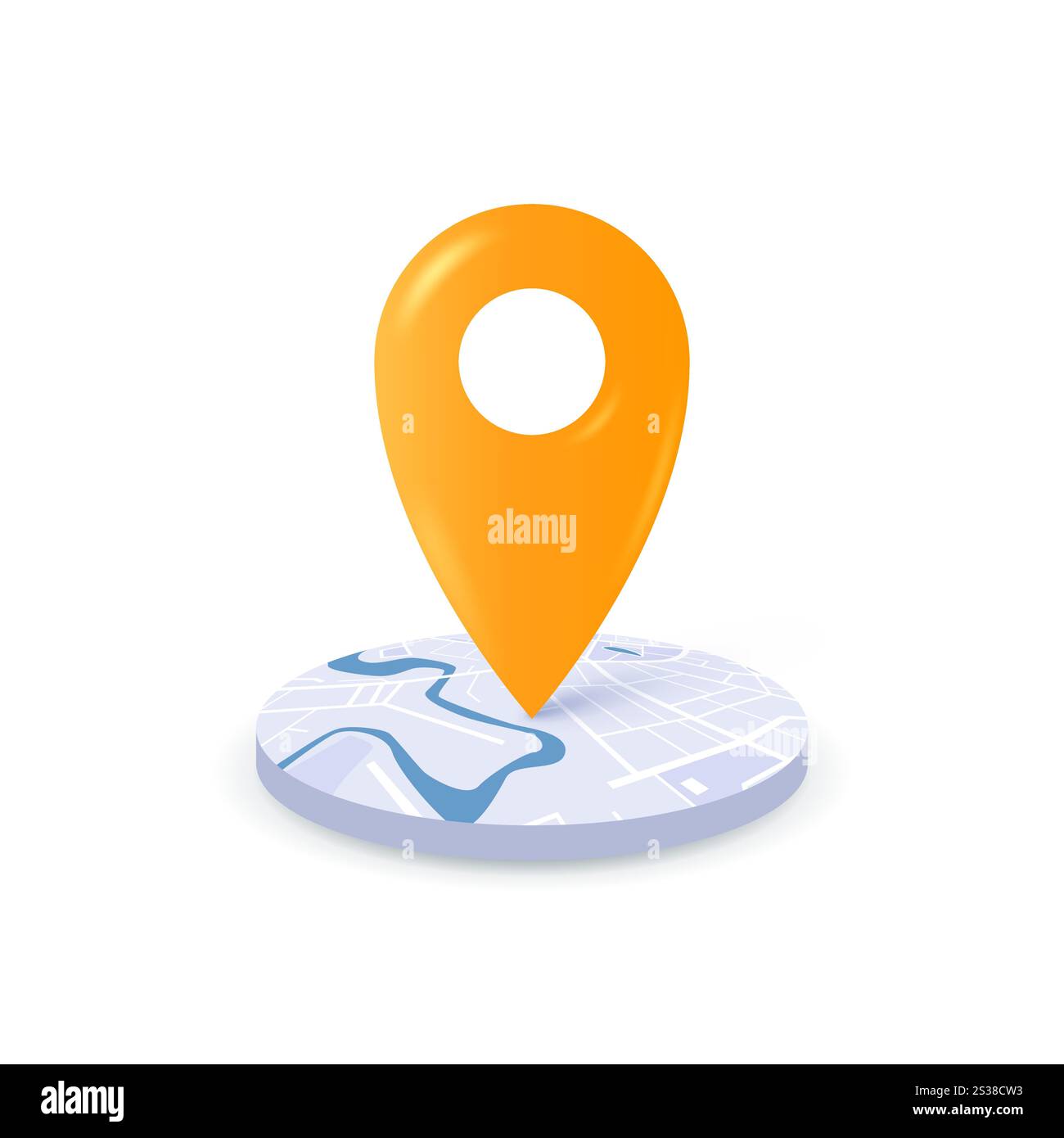 City map navigation icon with 3d point marker Stock Vector Image & Art ...