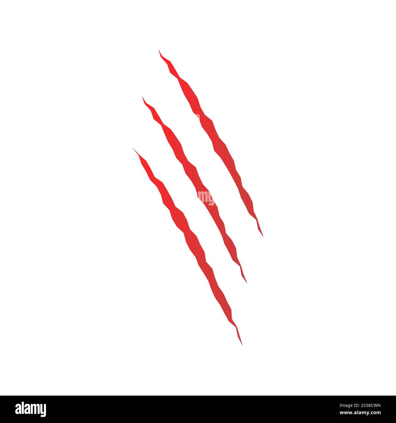 Cat scratch. Red Silhouette of animal claw paw marks isolated on white ...