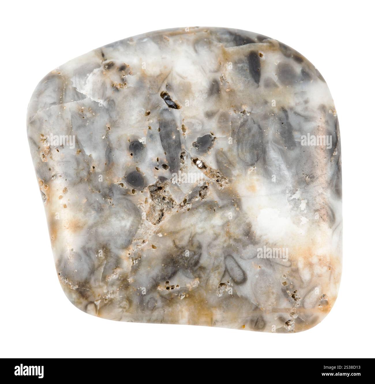 close up of sample of natural stone from geological collection ...