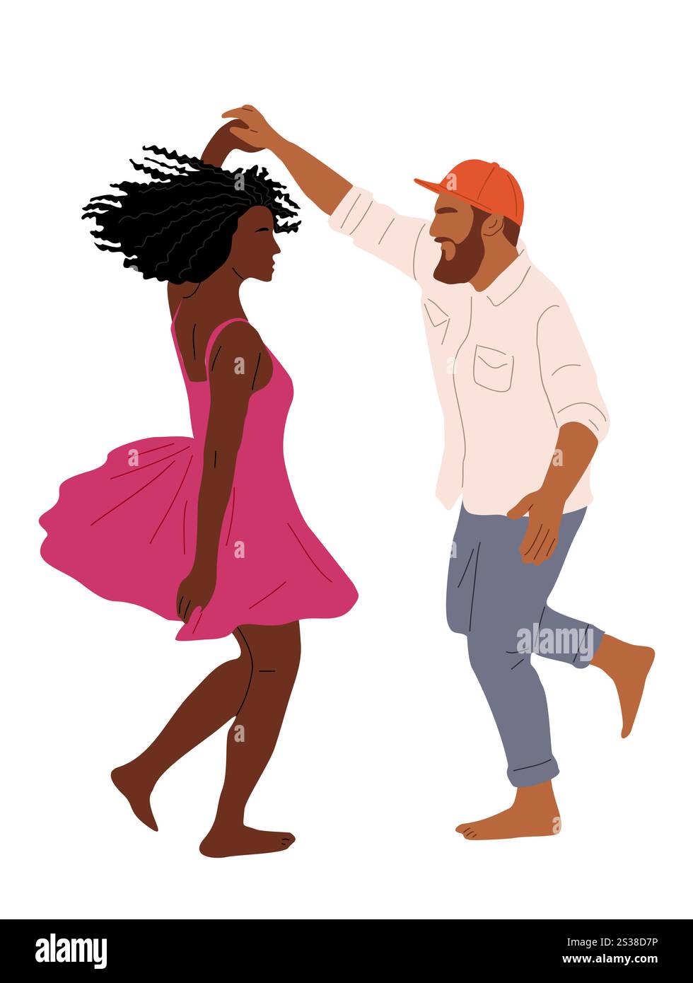 Young multiracial Dancing Couple vector on white Stock Vector Image & Art - Alamy