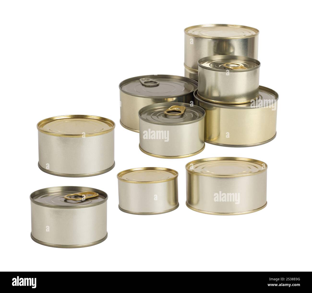 Tin cans isolated on white. Tin cans Stock Photo - Alamy