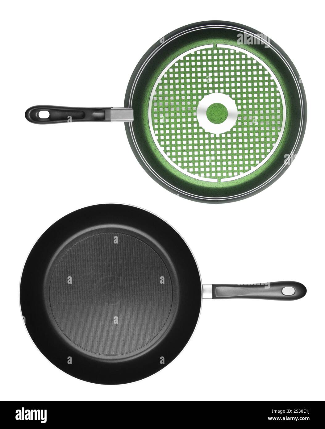 two frying pan isolated on white background Stock Photo - Alamy