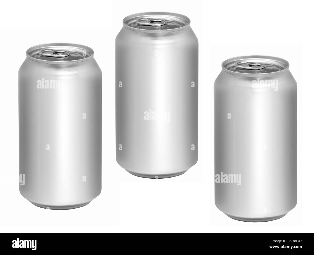 Blank aluminum soda cans isolated on white background. Blank aluminum ...