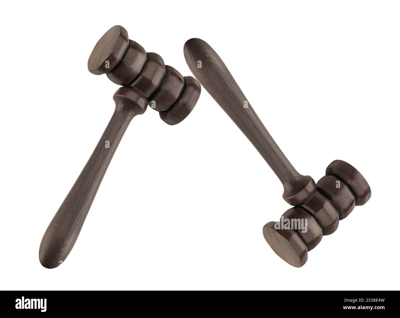 Wooden justice gavel and block with brass isolated on white background ...