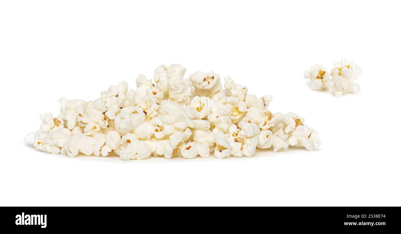 Popcorn pile isolated on white. Popcorn pile Stock Photo - Alamy