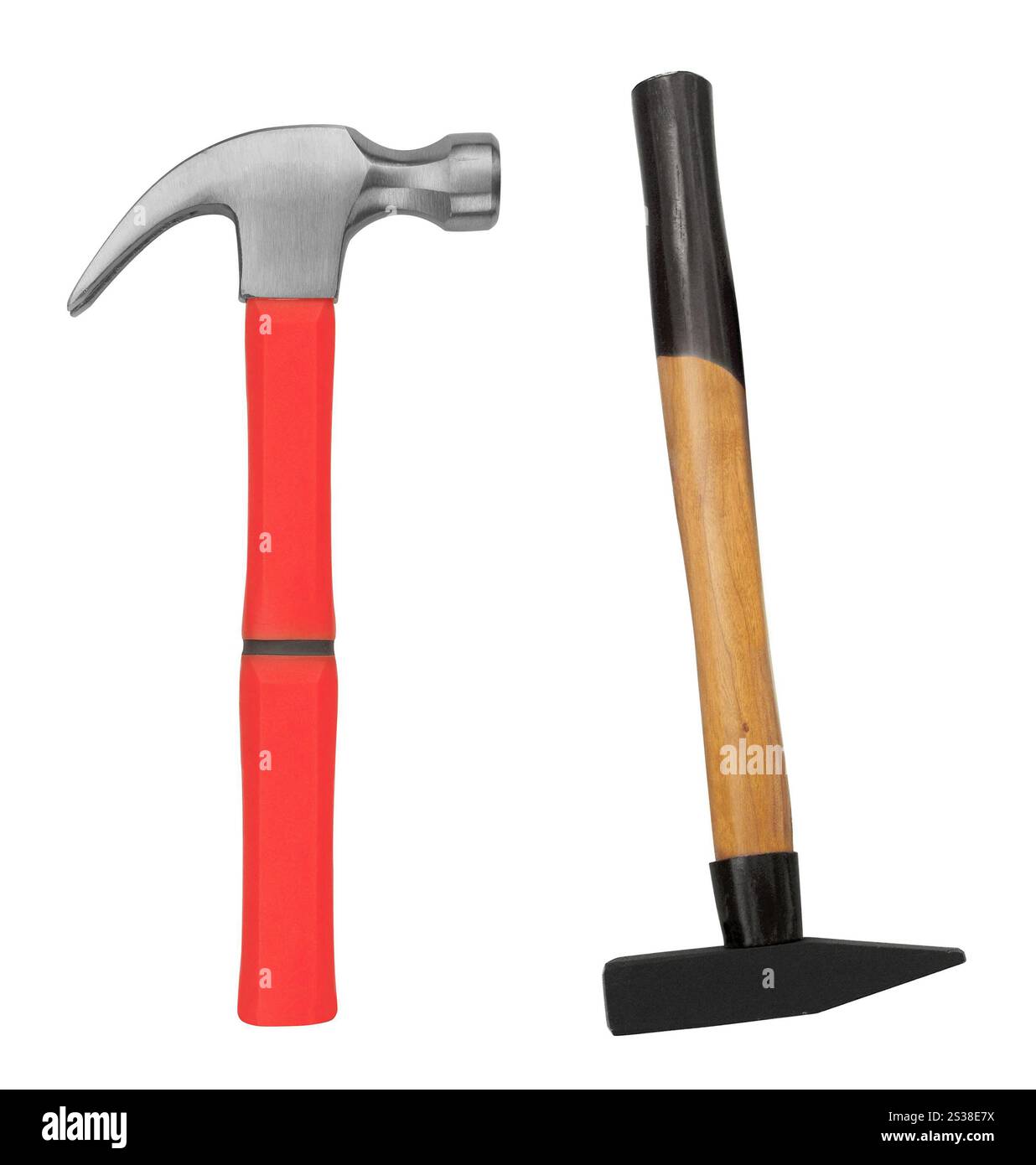 two hammers isolated on white background. two hammers Stock Photo - Alamy