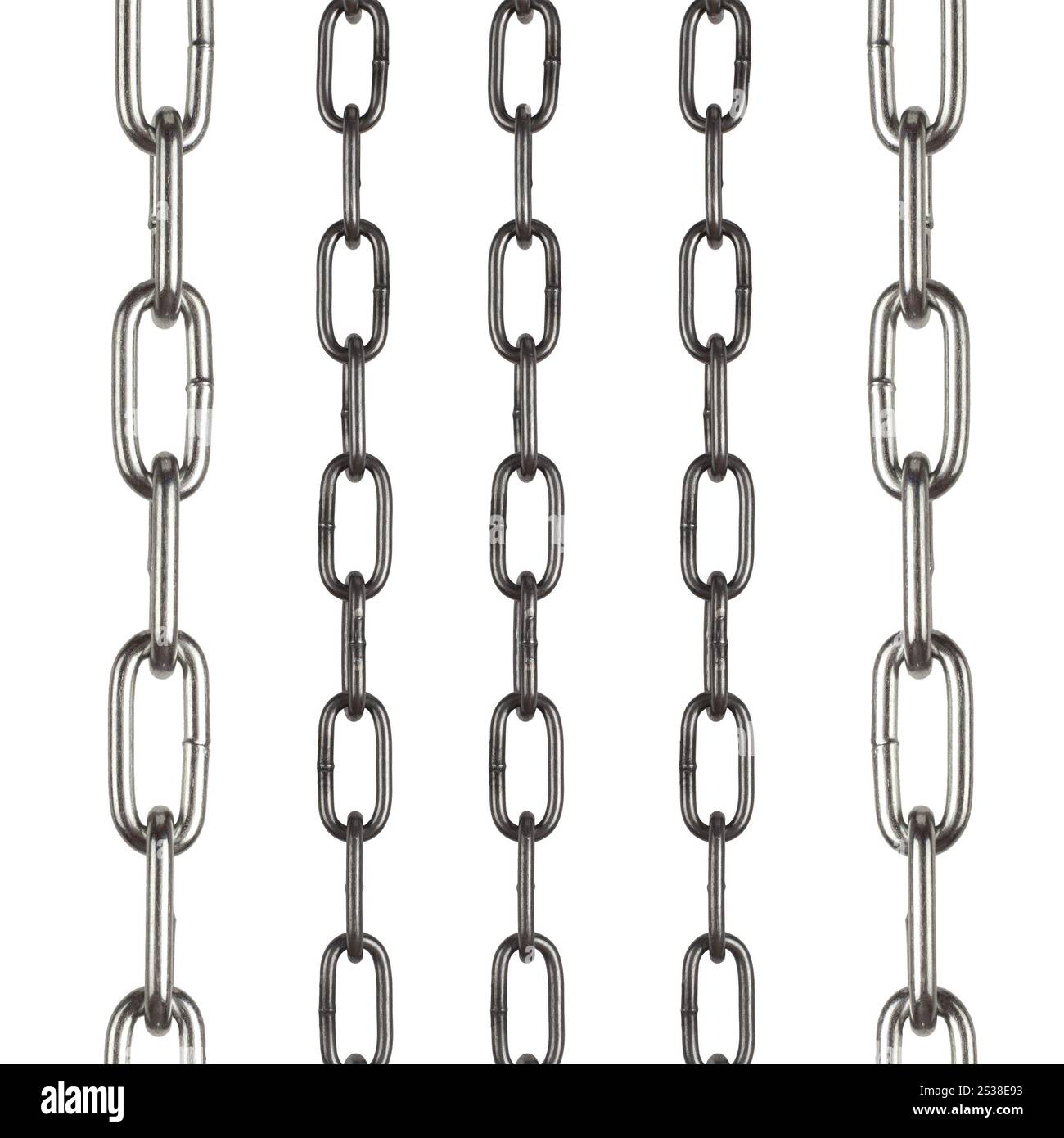 Chains closeup on white background. frame chains Stock Photo - Alamy