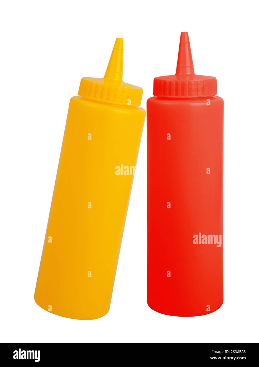 bottles of mustard and ketchup against white background. bottles of ...