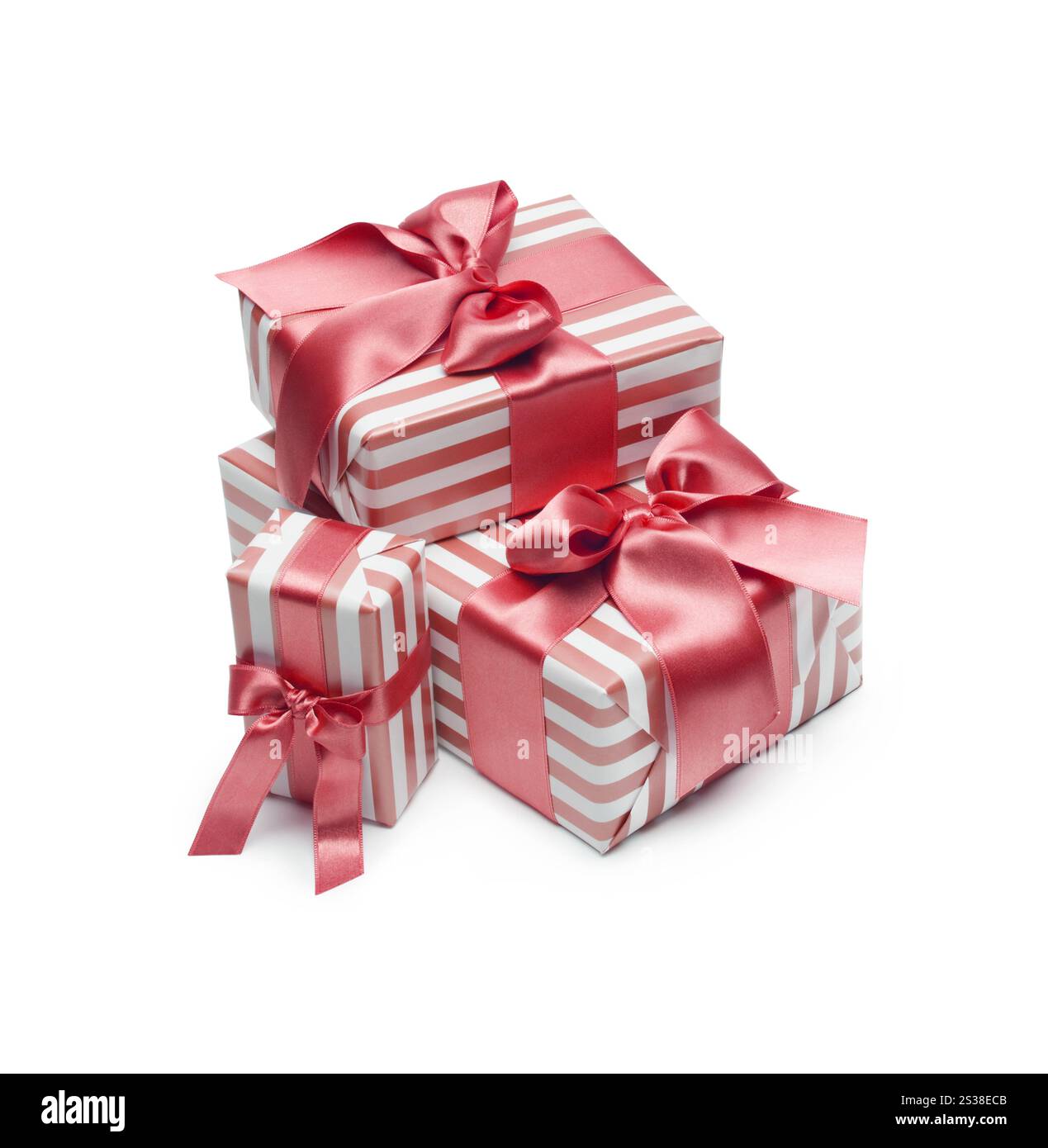 Gold gift boxes isolated on white background. Gold gift boxes Stock ...