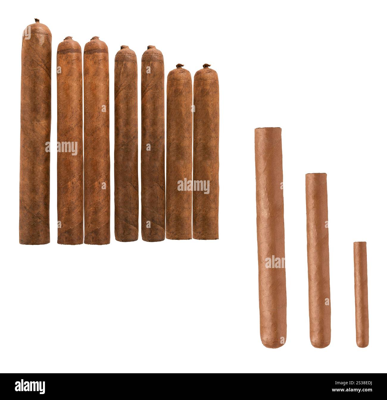isolated cigars all sizes isolated on a white background. cigars all ...